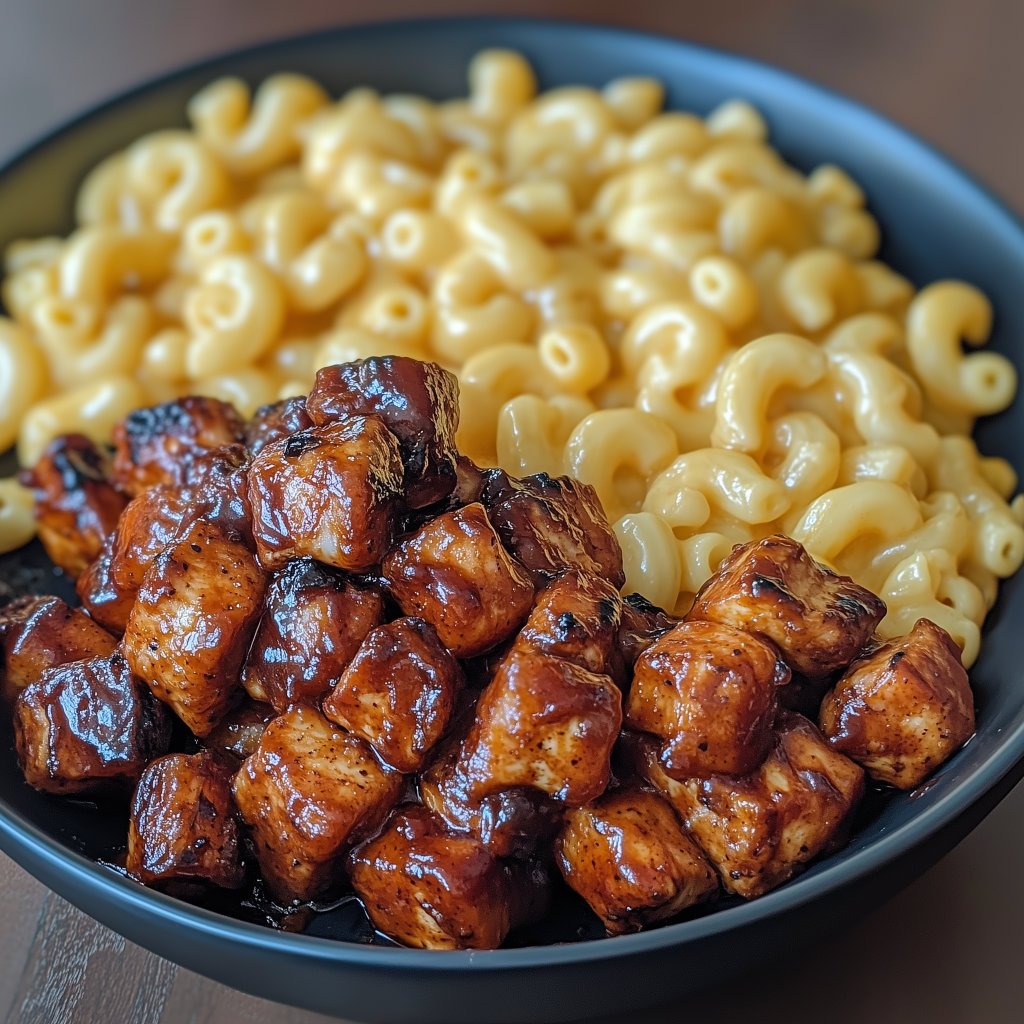 High Protein Honey BBQ Chicken Mac & Cheese Recipe
